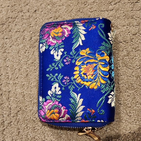 Bags | Embroidered Silk Wallet | Poshmark